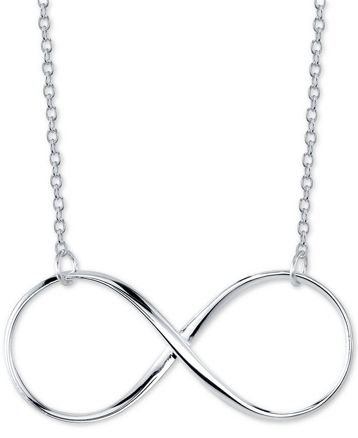 Unwritten Open Infinity 18" Pendant Necklace in Sterling Silver - Macy's