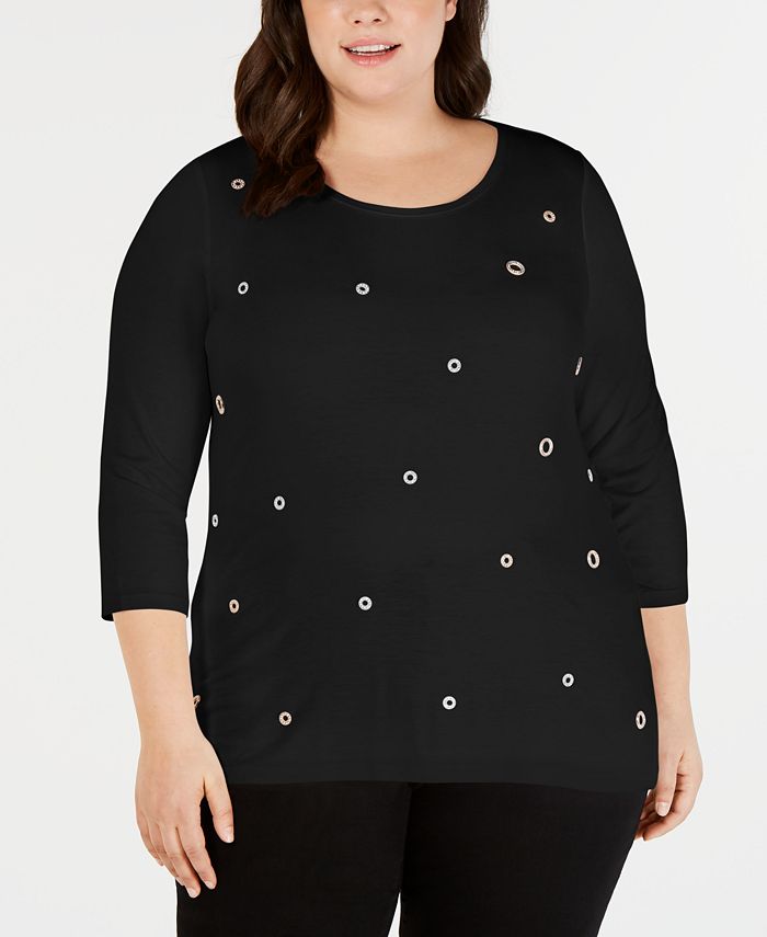 Inc International Concepts Inc Plus Size Rhinestone Detailed Top Created For Macys