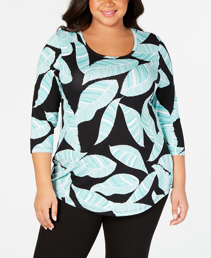 JM Collection Plus Size Printed Top, Created for Macy's - Macy's