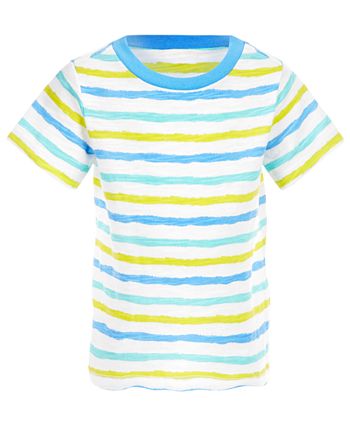 First Impressions Baby Boys 2-Pc. Striped T-Shirt & Puppy Shortall Set, Created for Macy's - Macy's