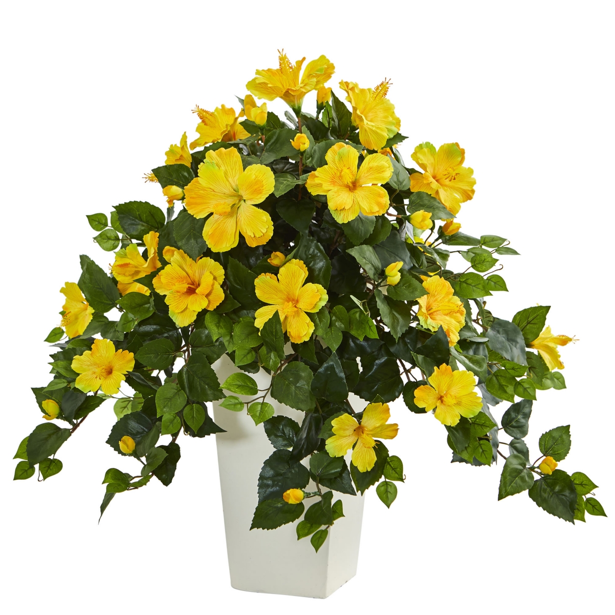 Click here for Nearly Natural Hibiscus Artificial Plant in White... prices