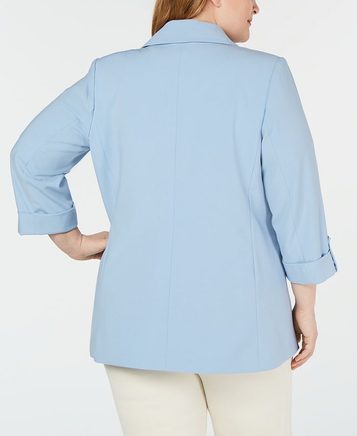 Calvin Klein Plus Size Roll-Tab Jacket - Macy's