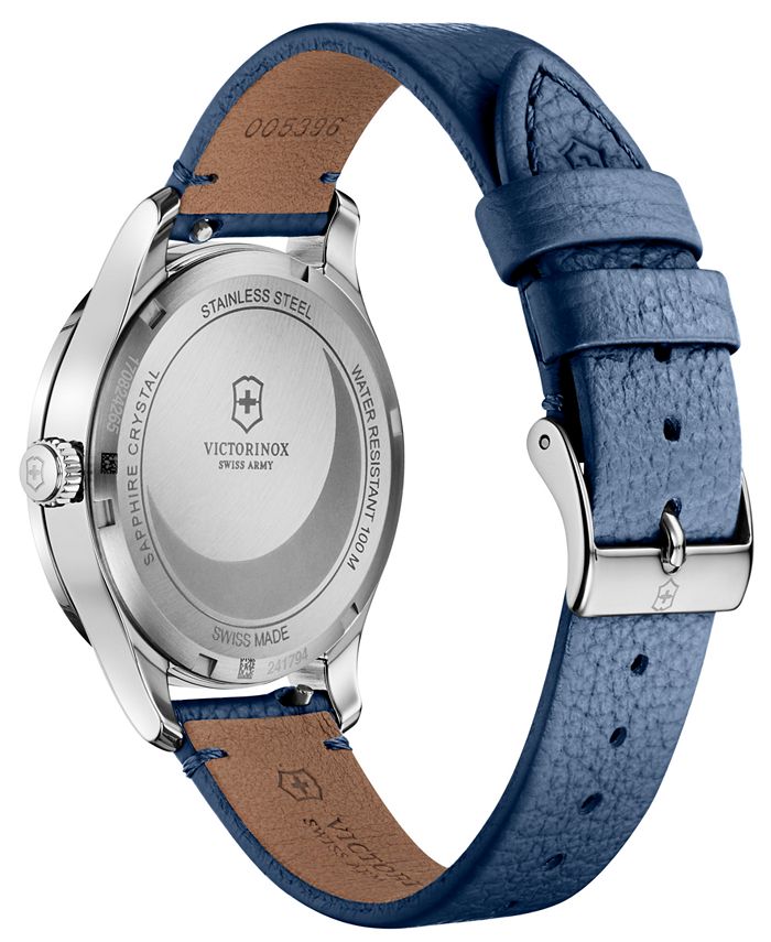 Victorinox Swiss Army Women's Swiss Alliance Small Blue Leather Strap ...