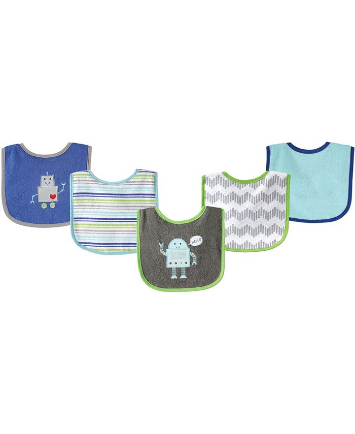 Luvable Friends Drooler Bibs with Waterproof Back, 5-Pack, One Size ...