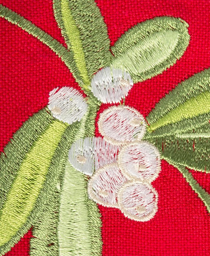 Design Imports Embroidered Mistletoe Corner with Border Table Runner ...