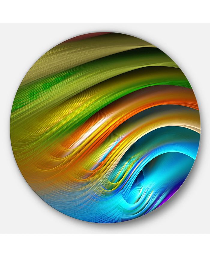 Design Art Designart 'Colorful Fractal Water Ripples' Abstract Round ...