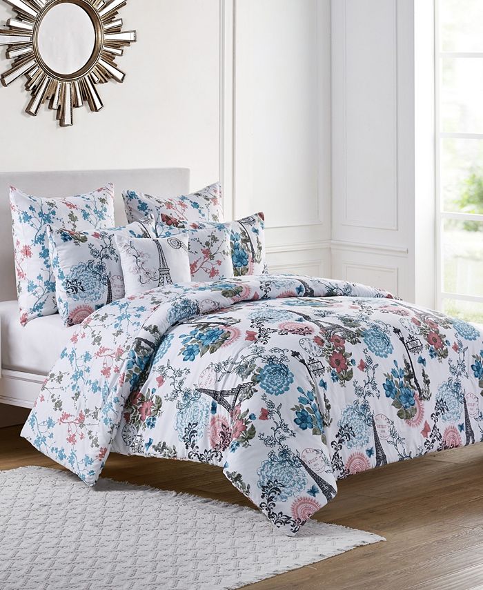 VCNY Home Eiffel Reversible 5 Piece Queen Duvet Set - Macy's