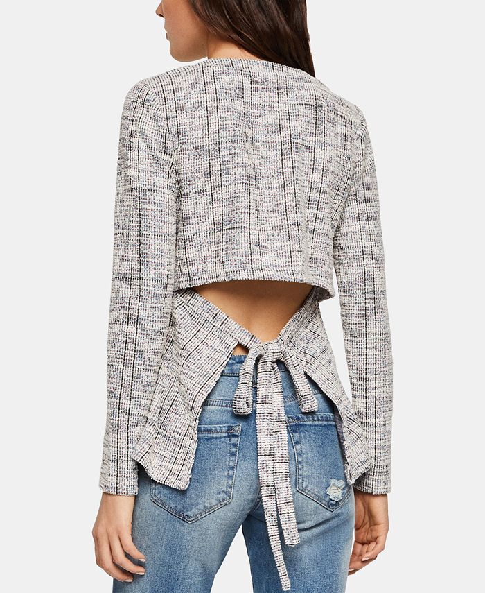 BCBGeneration Tie-Back Boucle Top - Macy's