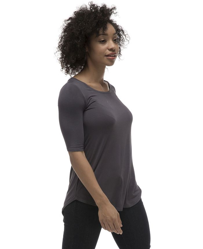 YALA Designs YALA Sandy Relaxed Fit Scoop Neck Short Sleeve Viscose ...