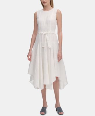 Calvin klein belted handkerchief dress store