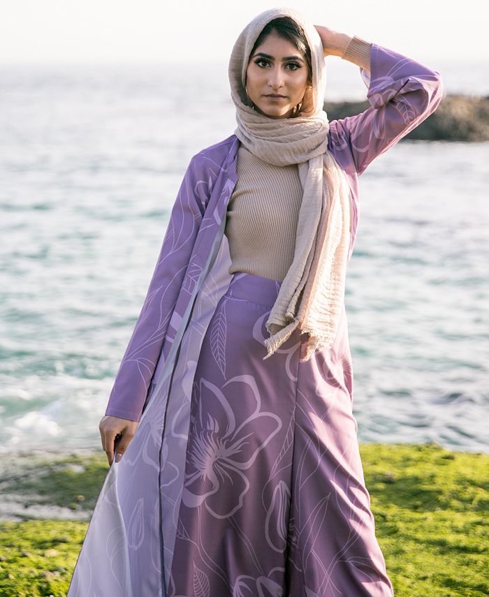 Verona Collection Printed Open-Front Maxi Cardigan - Macy's