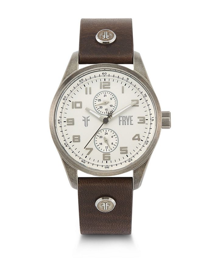 Frye Mens' Bowery Brown Leather Strap Watch - Macy's