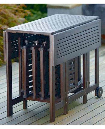 northbeam Eucalyptus Folding Square Table - Macy's