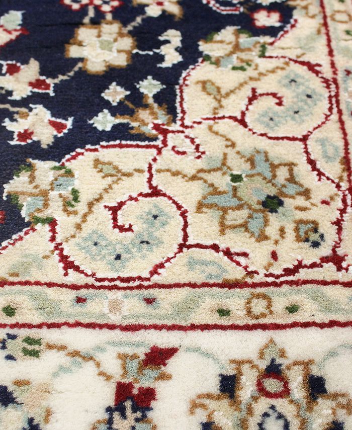 BB Rugs Fine Indo Nain 628746 Blue/Ivory 2'8" x 10' Runner Area Rug ...