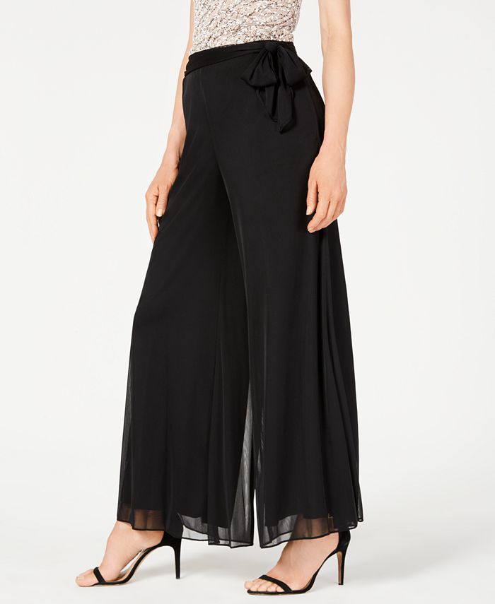 Alex Evenings Petite Sash-Belt Wide-Leg Pants - Macy's