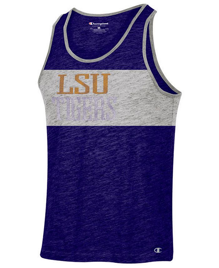 Champion Men's LSU Tigers Colorblocked Tank - Macy's