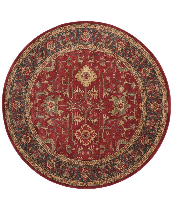Safavieh Mahal Red and Navy 6'7" x 6'7" Round Area Rug - Macy's