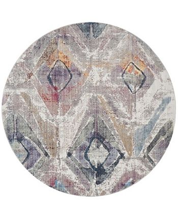 Safavieh Bristol Lavender and Light Gray 7' x 7' Round Area Rug - Macy's