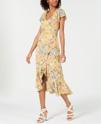 City Studios Juniors' Printed Ruffle Midi Dress - Macy's