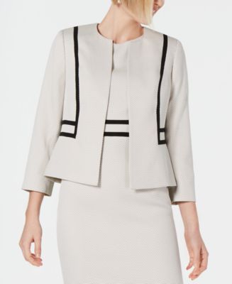 Kasper Petite Petite Open-Front Jacquard Blazer - Macy's