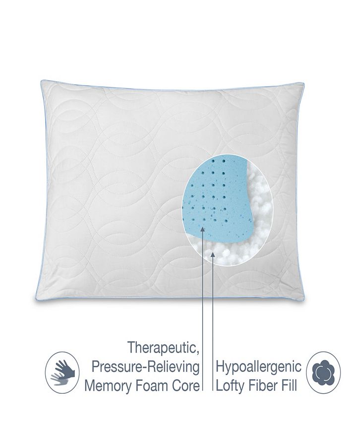 EcoPEDIC SensorPEDIC Quilted Fiber Pillow with Gel-Infused Memory Foam ...