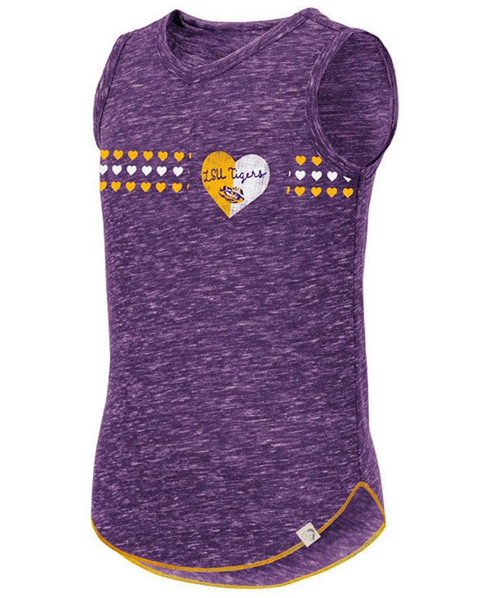 Colosseum Big Girls LSU Tigers Distressed Heart Tank Top & Reviews ...