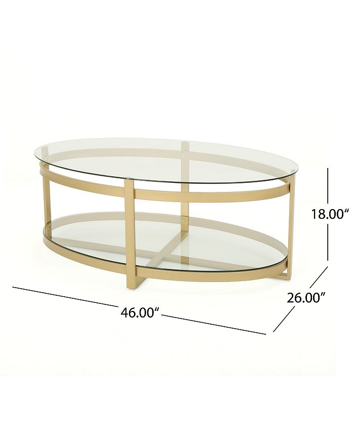 Noble House Plumeria Tempered Glass Coffee Table - Macy's