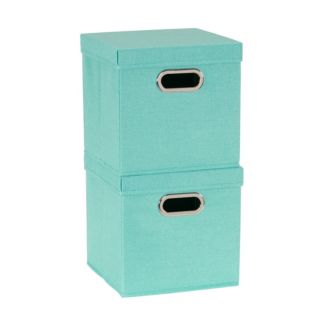 Household Essentials 2-Pc. Seafoam Storage Box - Macy's