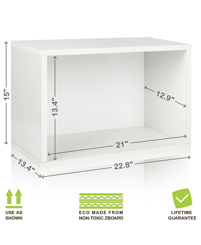 Way Basics Eco Stackable Large Rectangle Shelf and Storage Organizer ...