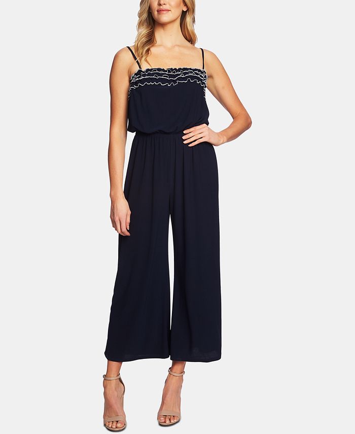 CeCe Ruffled Knit Jumpsuit - Macy's