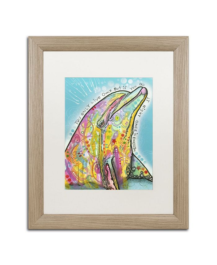 Trademark Global Dean Russo 'Dolphin' Matted Framed Art - 20" x 16" x 0 ...