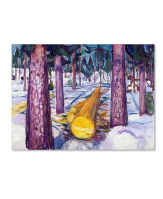 Edvard Munch 'The Yellow Log' Canvas Art - 19" x 14" x 2" - Macy's