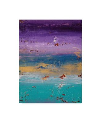 Hilary Winfield 'Side Of The Moon Purple Blue' Canvas Art - 32" x 24" x ...