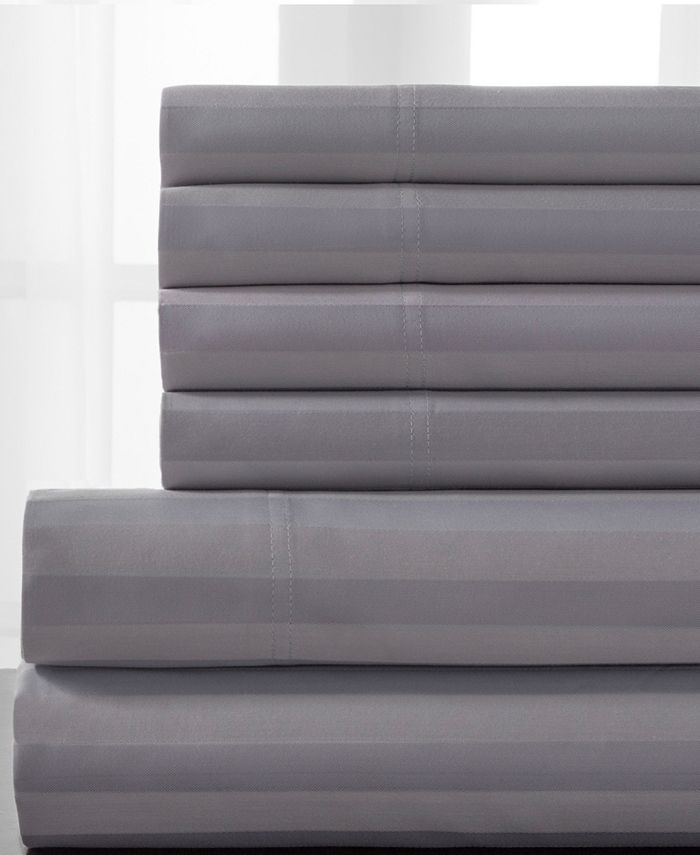 Elite Home Delray Woven Stripe Bonus Cotton Blend 600 thread count ...