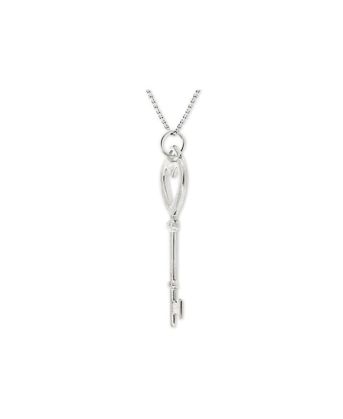 Giani Bernini Key Heart 18" Pendant Necklace in Sterling Silver ...