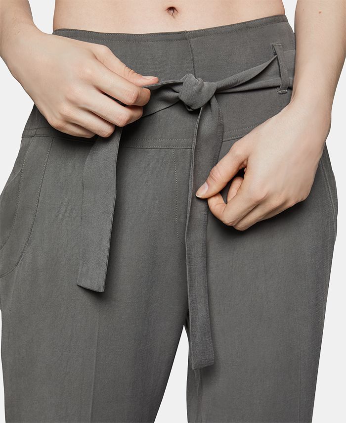 BCBGeneration Tie-Waist Cropped Trousers - Macy's
