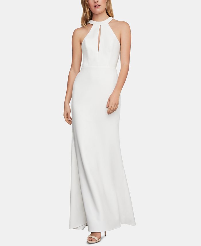 BCBGMAXAZRIA Keyhole Halter Gown - Macy's