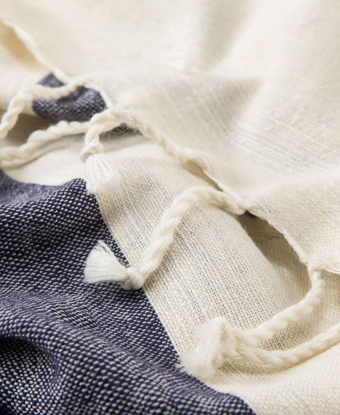 Jaipur Living Jurnee Blue/ Cream Stripe Throw 50" X 60" - Macy's
