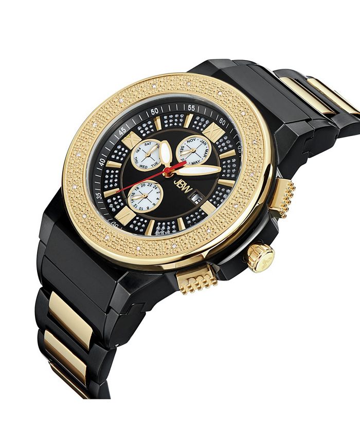 Jbw Men's Saxon Diamond (1/6 ct.t.w.) Black Ion-Plated Stainless Steel ...