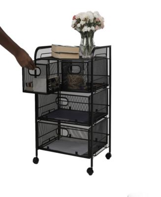 Mind Reader Mesh 4 Drawer Rolling Mesh Office Cart - Macy's