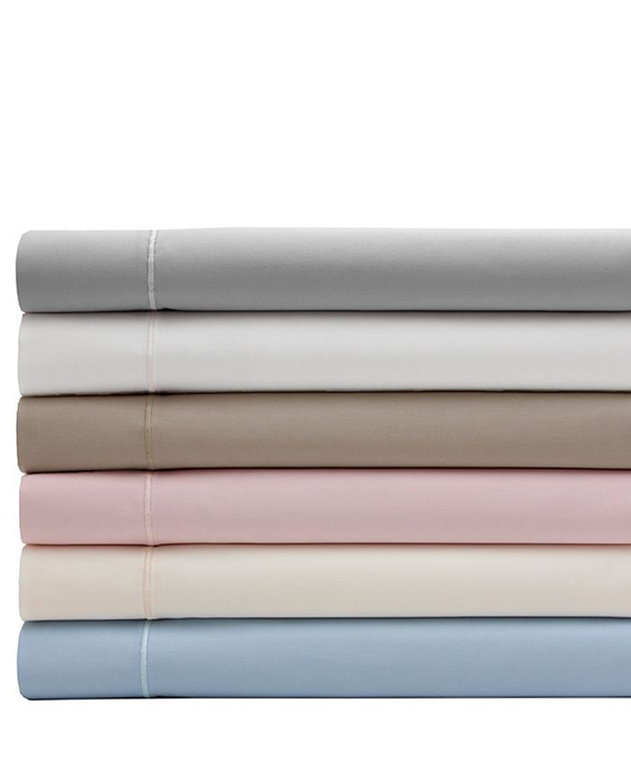 Elite Home Silky Soft Long Staple Cotton Solid Queen Sheet Set - Macy's