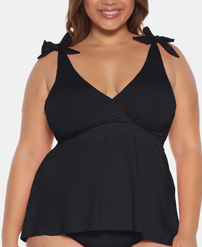 Becca ETC Plus Size Color Code Tankini Top - Macy's