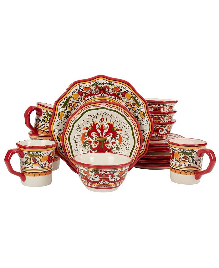 Tabletops Unlimited CLOSEOUT! San Marino Red 16PC Dinnerware Set - Macy's