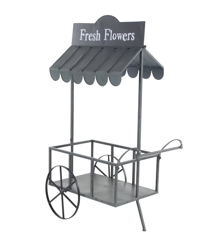 Rosemary Lane Farmhouse Iron Flower Cart with Roof - Macy's
