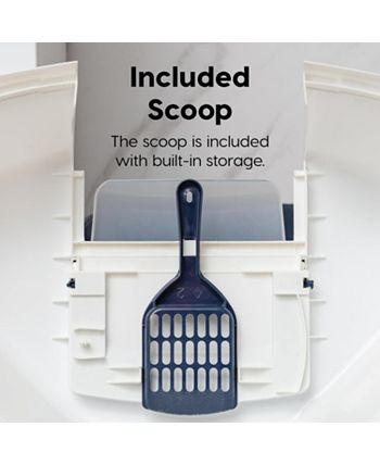 Gingko Large Hooded Corner Litter Box with Scoop - Macy's