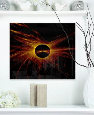 Design Art Designart 'Dark Solar Eclipse On Black' Abstract Art On ...
