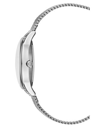 BCBGeneration Ladies Silver Mesh Bracelet Watch with Rose Gold Accents ...