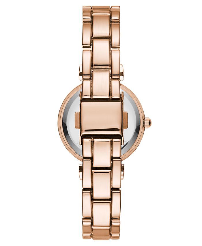 BCBGeneration Ladies Rose Gold Bracelet Watch with Black Bezel - Macy's