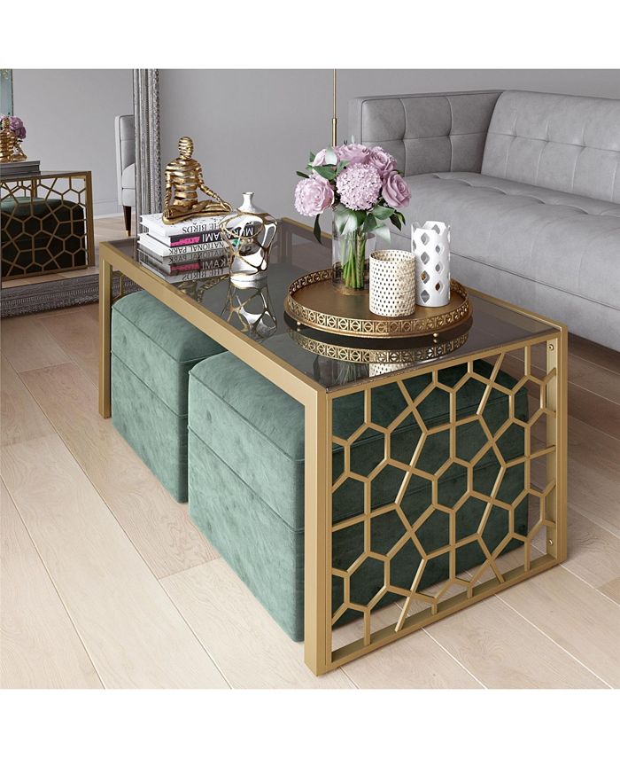 CosmoLiving Juliette Glass Top Coffee Table - Macy's