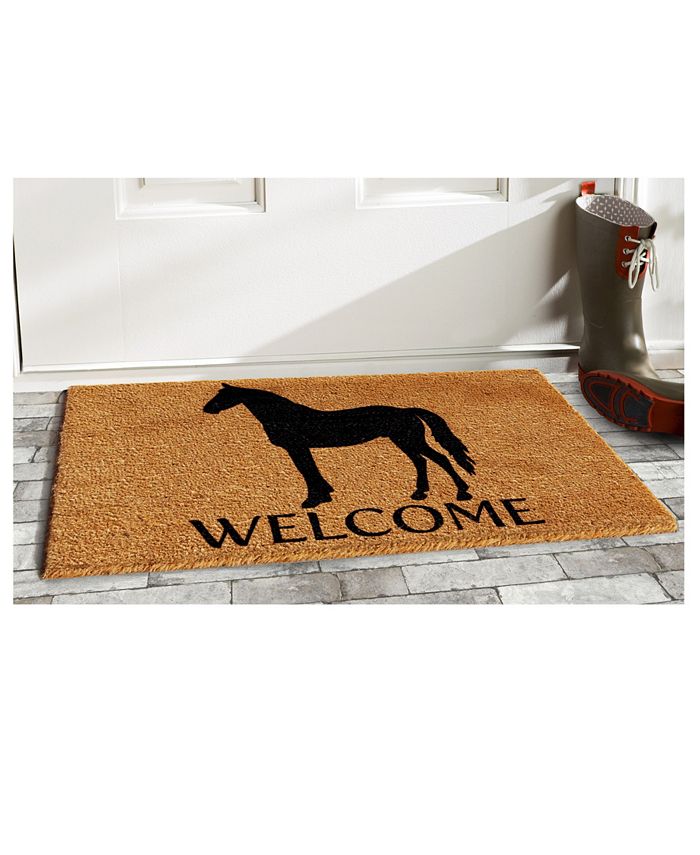 Home & More Horse Welcome 17" x 29" Coir/Vinyl Doormat - Macy's